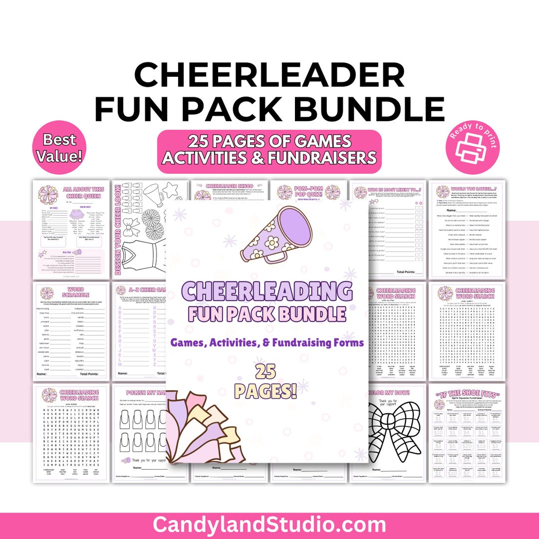 Cheer Team Printable Bundle, Games, Fundraisers & Activities ...