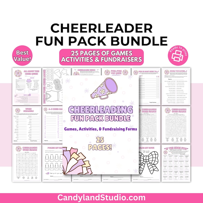 Cheer Team Printable Bundle: Games, Fundraisers, & Activities (PDF ...