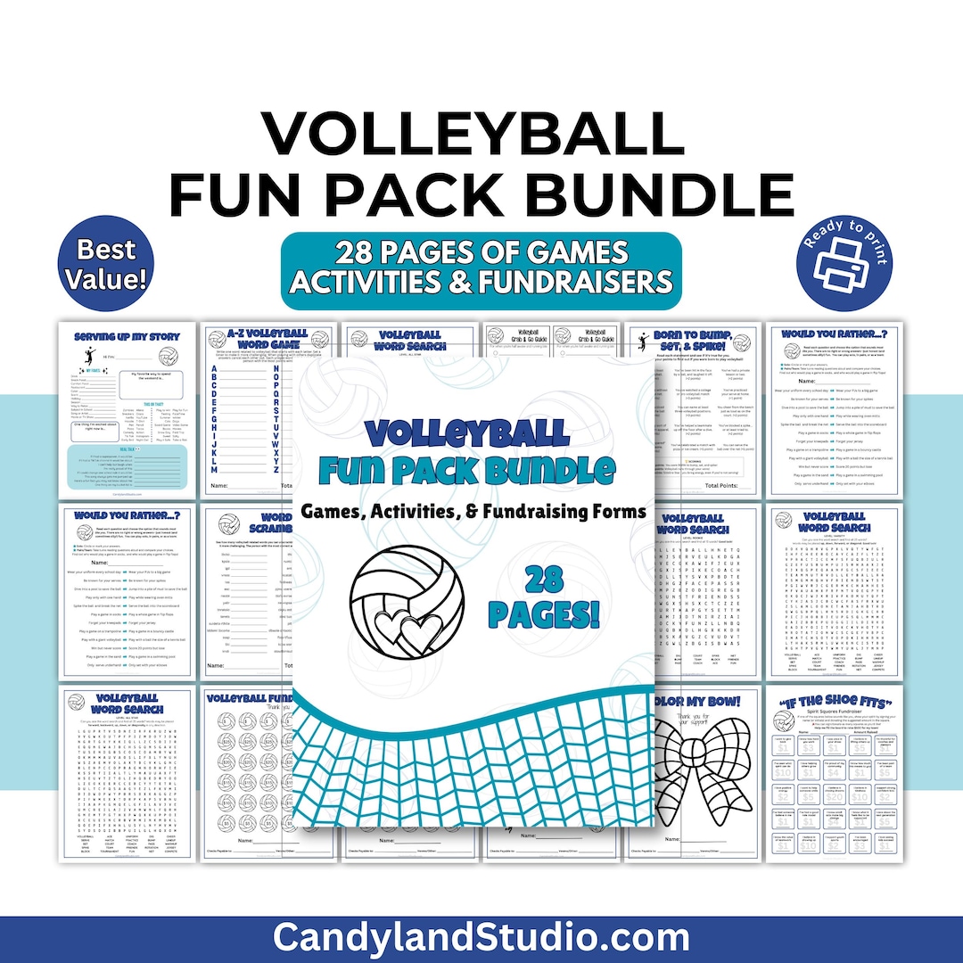 Volleyball Team Printable Bundle | Games, Fundraisers, & Activities ...