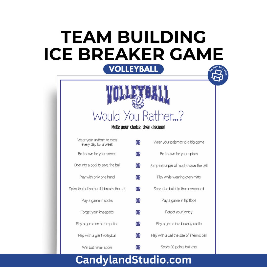 Volleyball Would You Rather Team Building Game Digital Download PDF Fun ...