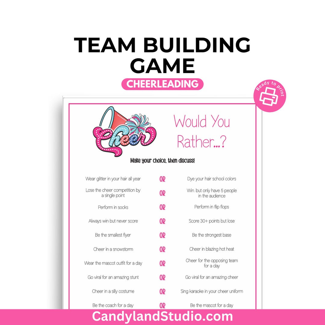 Cheerleader Would You Rather Silly Ice Breaker Game PDF Fun Digital ...