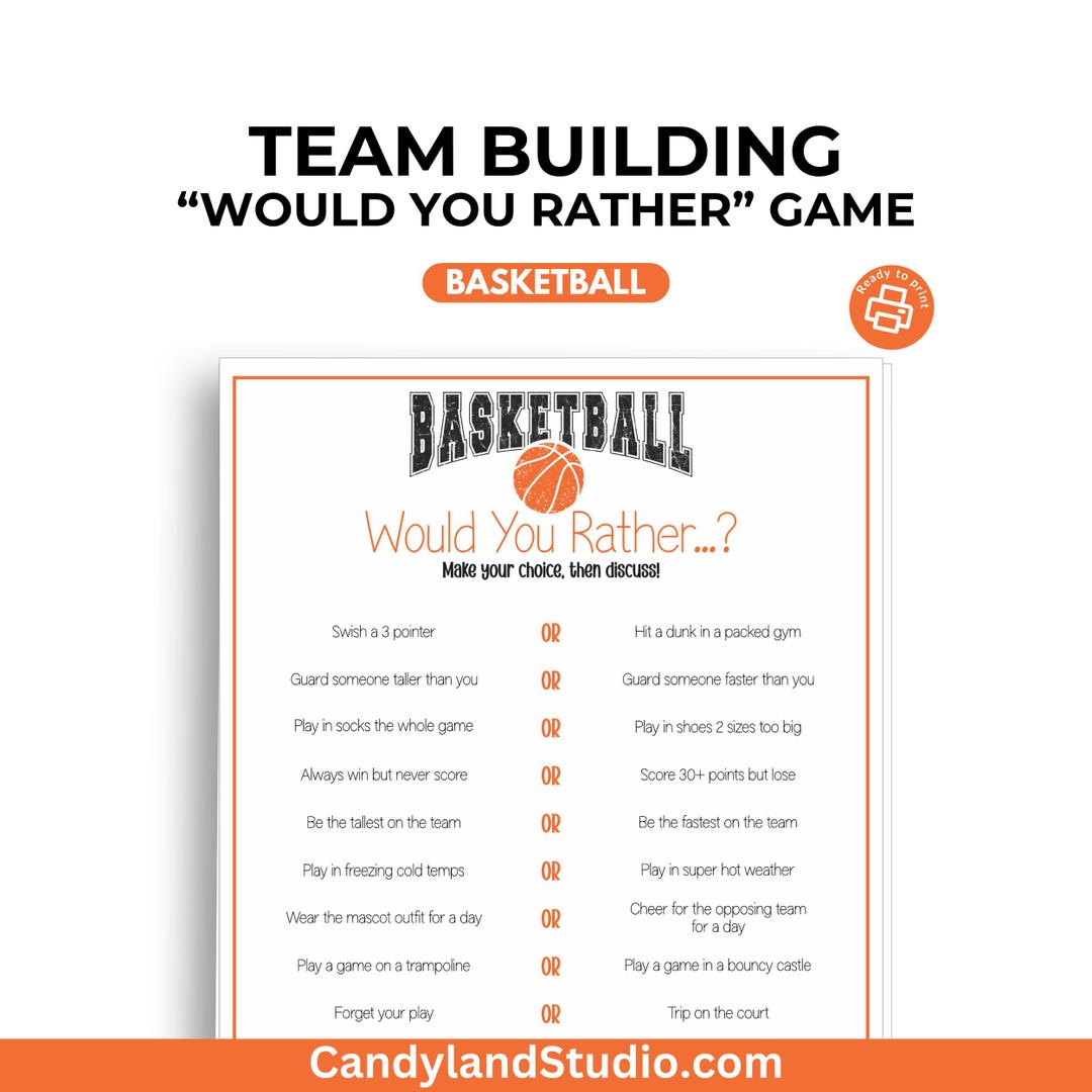 Basketball Would You Rather Team Building Game Digital Download PDF Fun ...