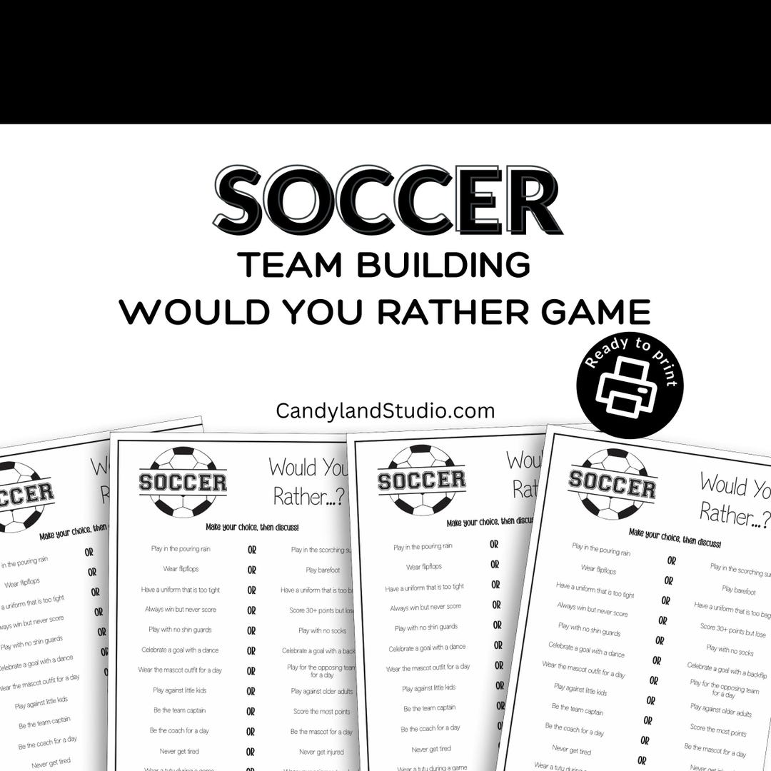 Soccer Would You Rather Team Building Game Digital Download PDF Fun ...