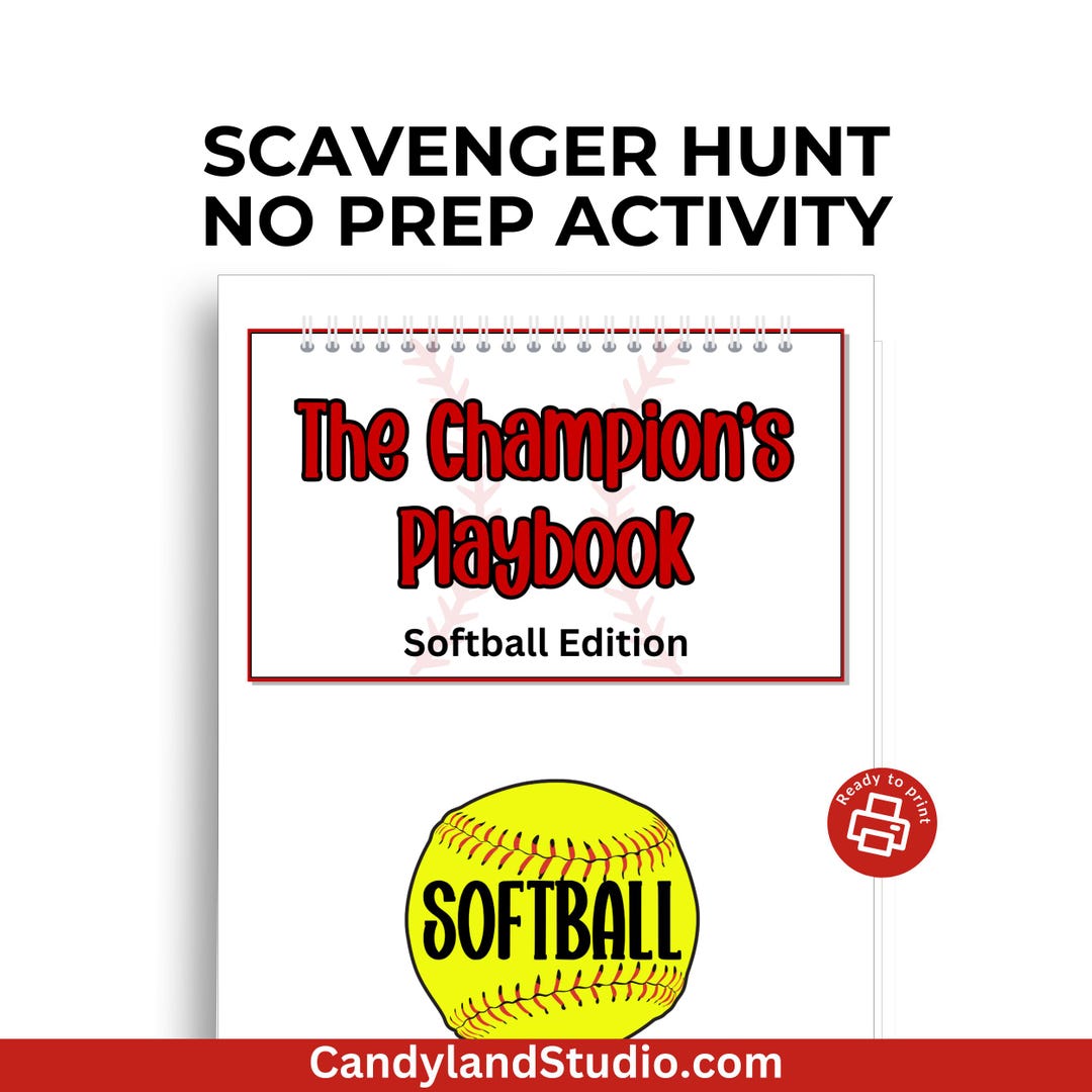 Softball Team Building Game Growth Mindset Scavenger Hunt Printable ...