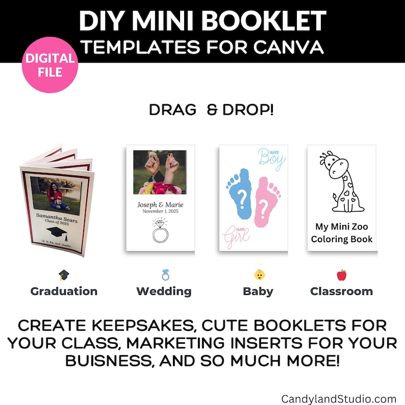 DIY Mini Booklet Canva Template Editable Printable for Classrooms ...