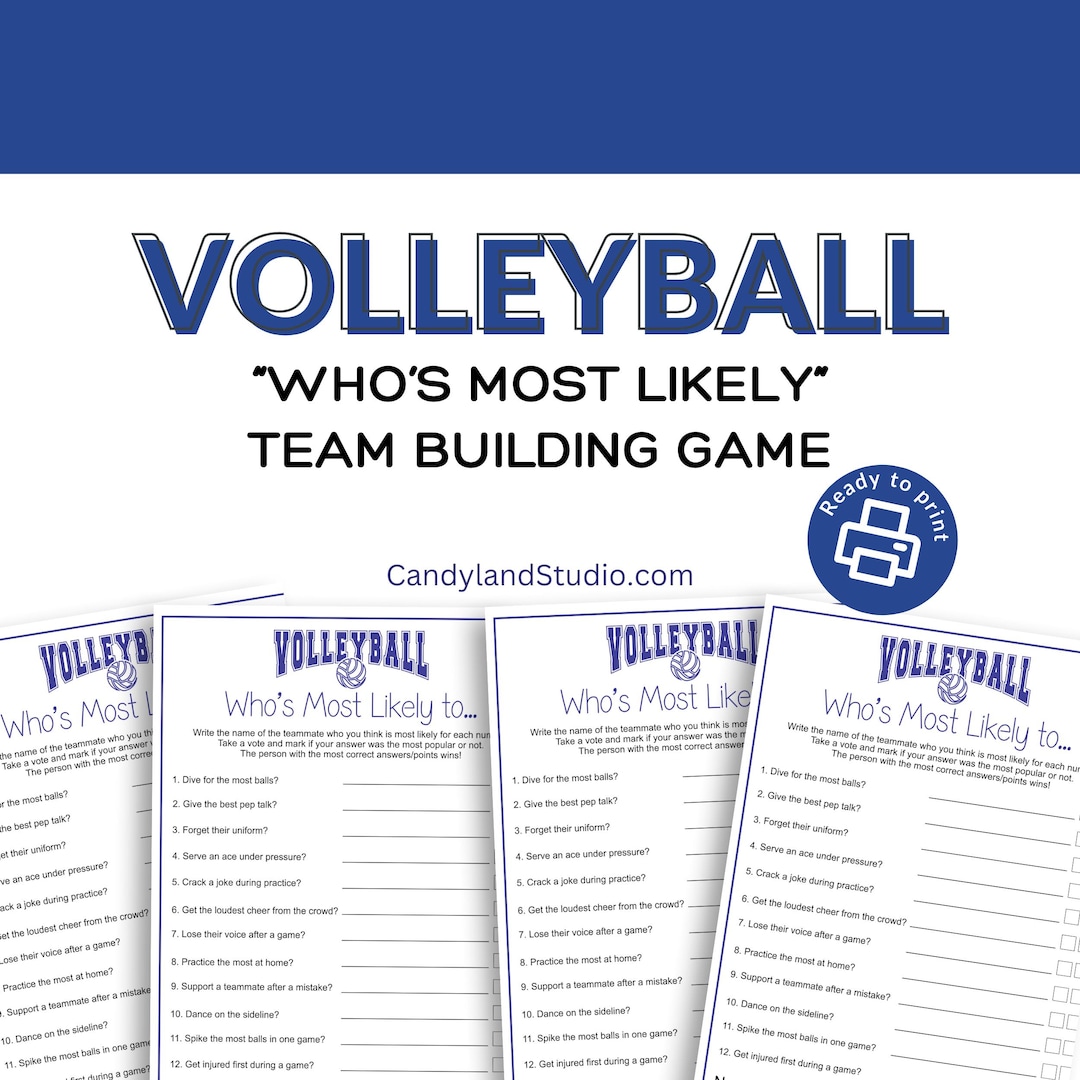 Volleyball Most Likely Team Building Game Digital Download Printable ...