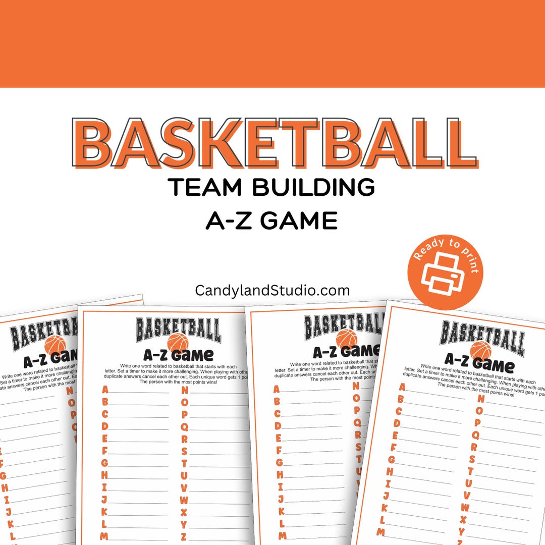 Basketball A-Z Word Game Team Building Ice Breaker Printable | Fun ...