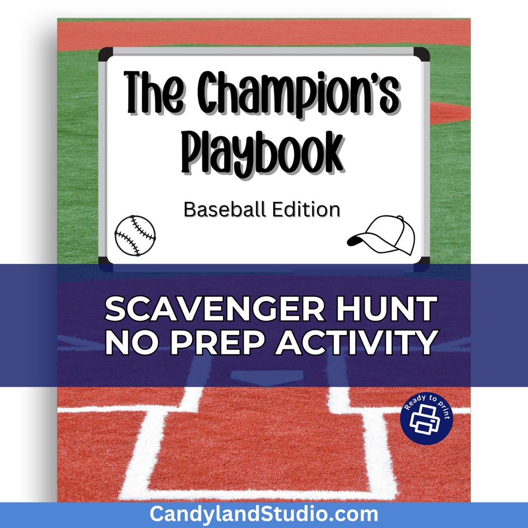 Baseball Growth Mindset Scavenger Hunt for Team Building, Printable ...