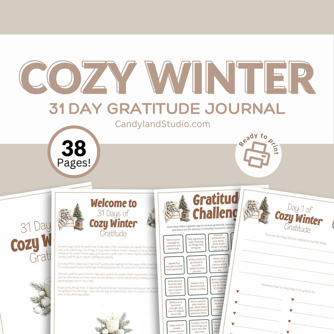 31 Days of Cozy Winter Gratitude Journal Digital Printable | Be ...