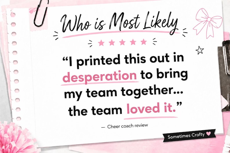 Cheer Team Printable Bundle, Games, Fundraisers & Activities ...