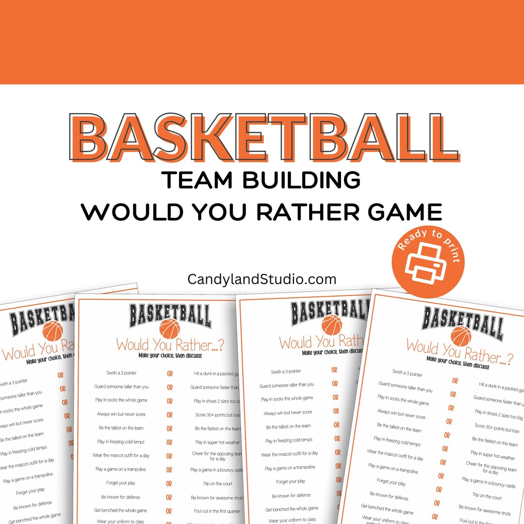Basketball Would You Rather Team Building Game Digital Download PDF Fun ...