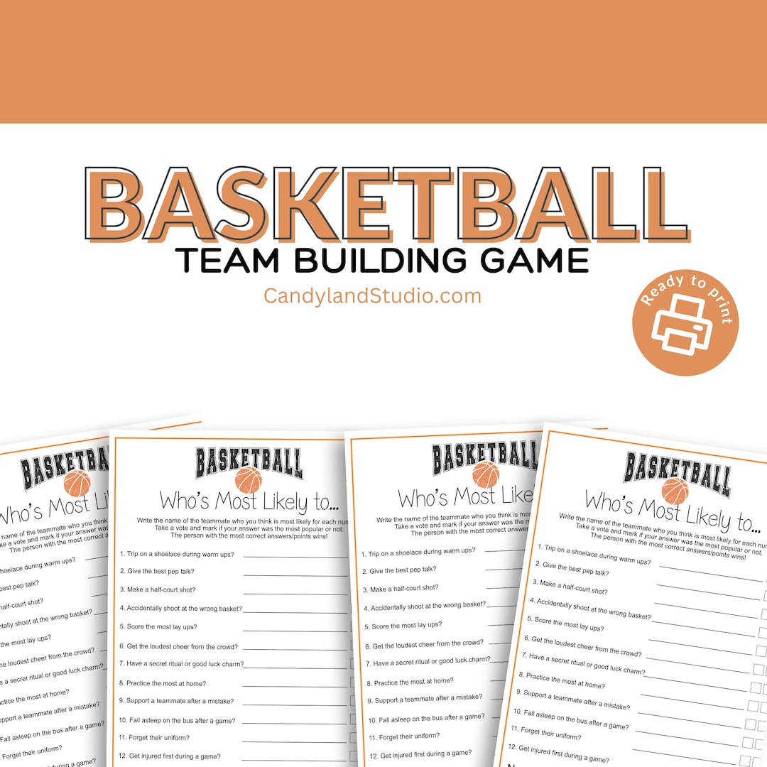 Basketball Most Likely Game Digital Download Printable Who on Your Team ...