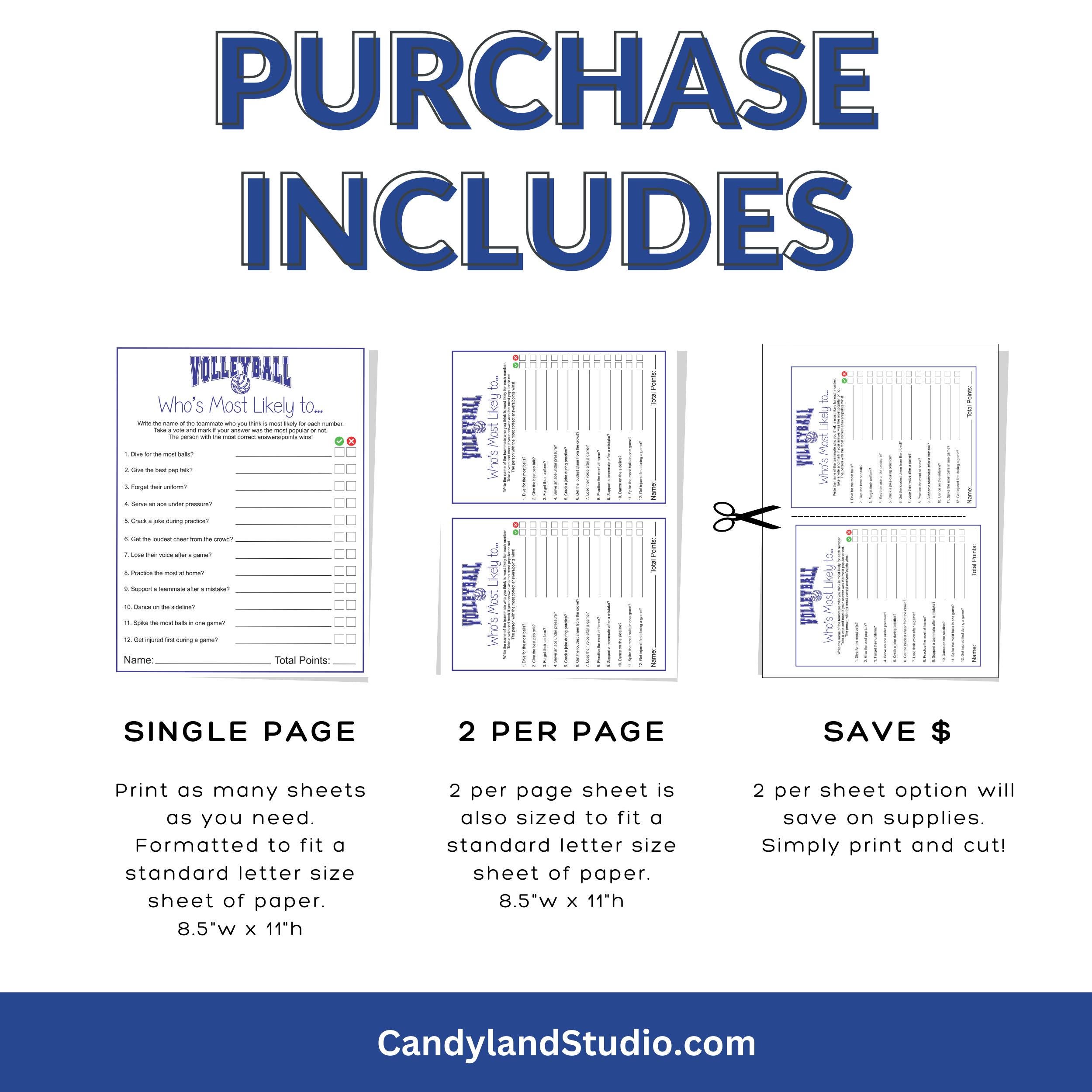 Volleyball Most Likely Team Building Game Digital Download Printable ...