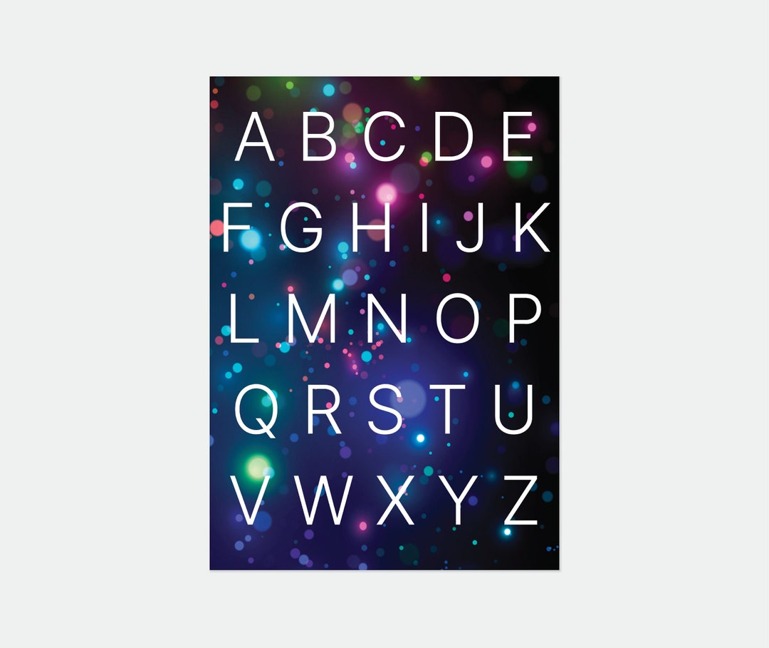 Digital A2 Letters in Space Poster - Etsy