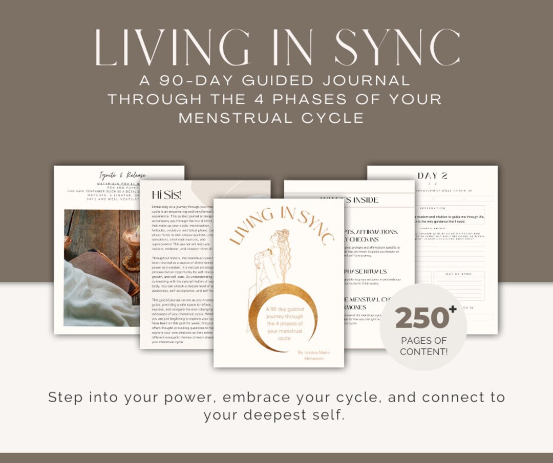 90- Day Menstrual Cycle Syncing Journal, Cycle Syncing Journal, Period ...