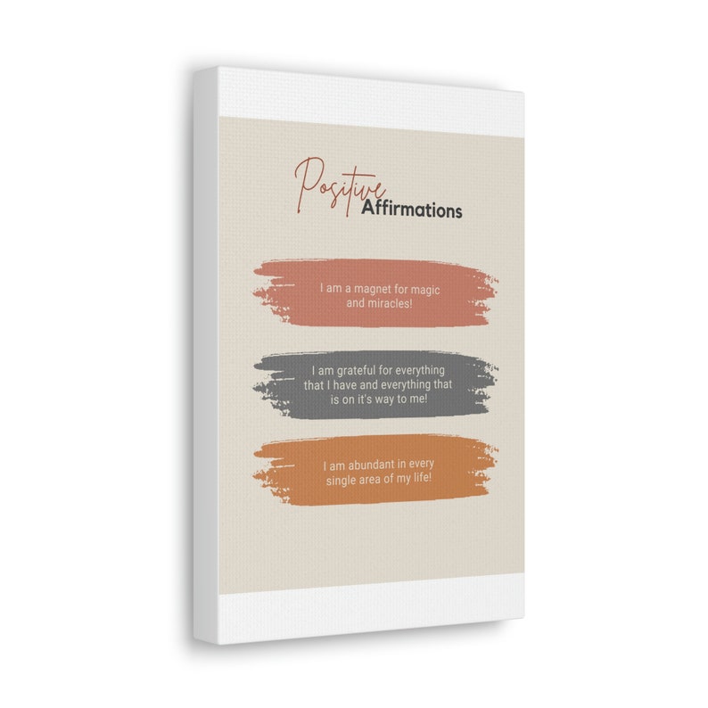 Positive Affirmation Canvas Art Inspirational Art Home Decor Zen Wall ...