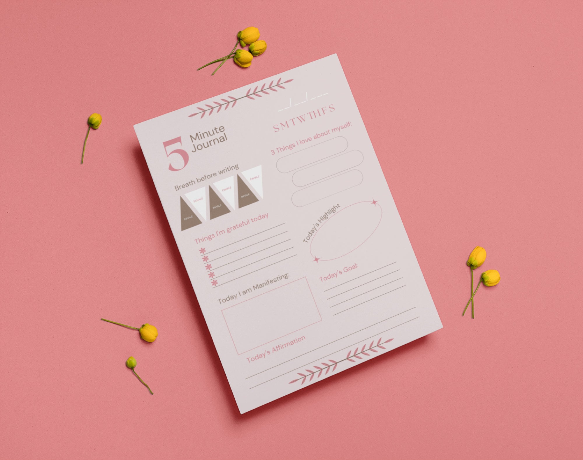 5 Minute Journal, Daily Journal, Digital Journal, Mental Health Journal ...