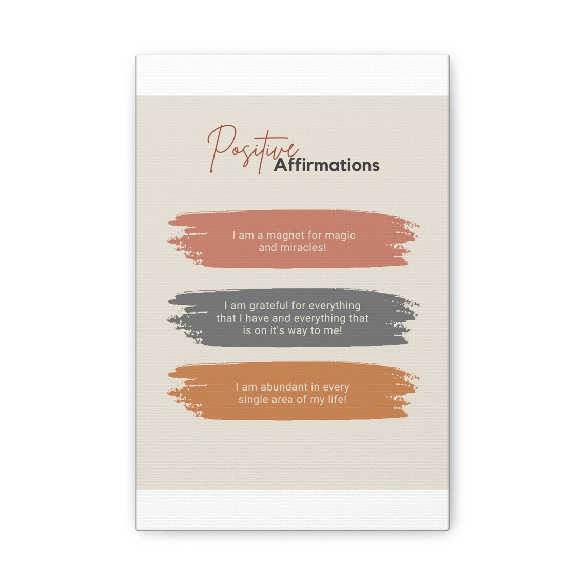 Positive Affirmation Canvas Art Inspirational Art Home Decor Zen Wall ...