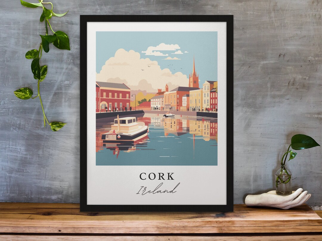 Cork Ireland Traditional Travel Art - Ireland, Cork Poster, Wedding ...