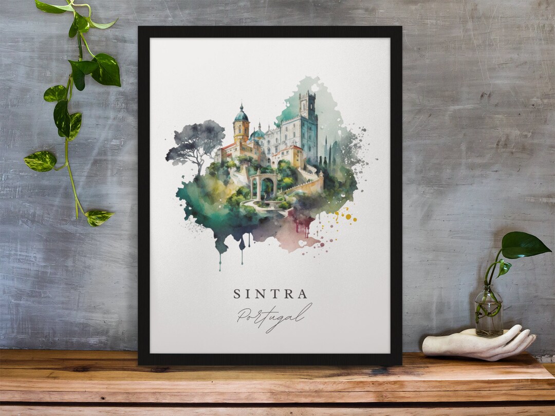 Sintra Traditional Travel Art Portugal, Sintra Poster, Wedding Gift ...