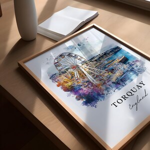 Torquay Wall Art, Torquay Print, Torquay Watercolor Art, Devon England ...