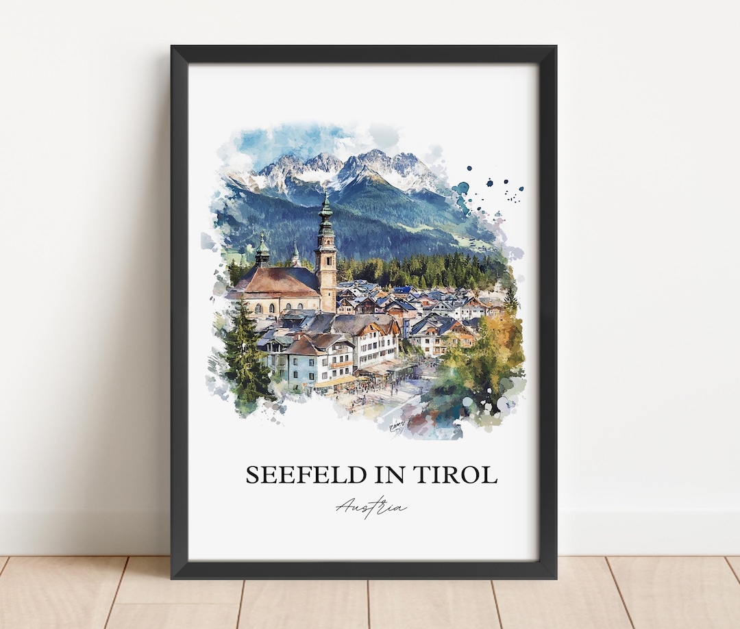 Seefeld in Tirol Wall Art, Tyrol Print, Austria Watercolor Art, Seefeld ...
