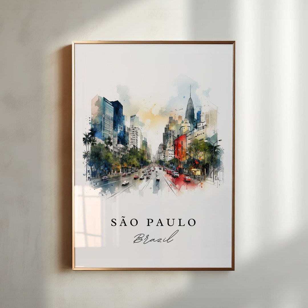 São Paulo Wall Art - Brazil, São Paulo Poster, São Paulo Wedding Gift ...