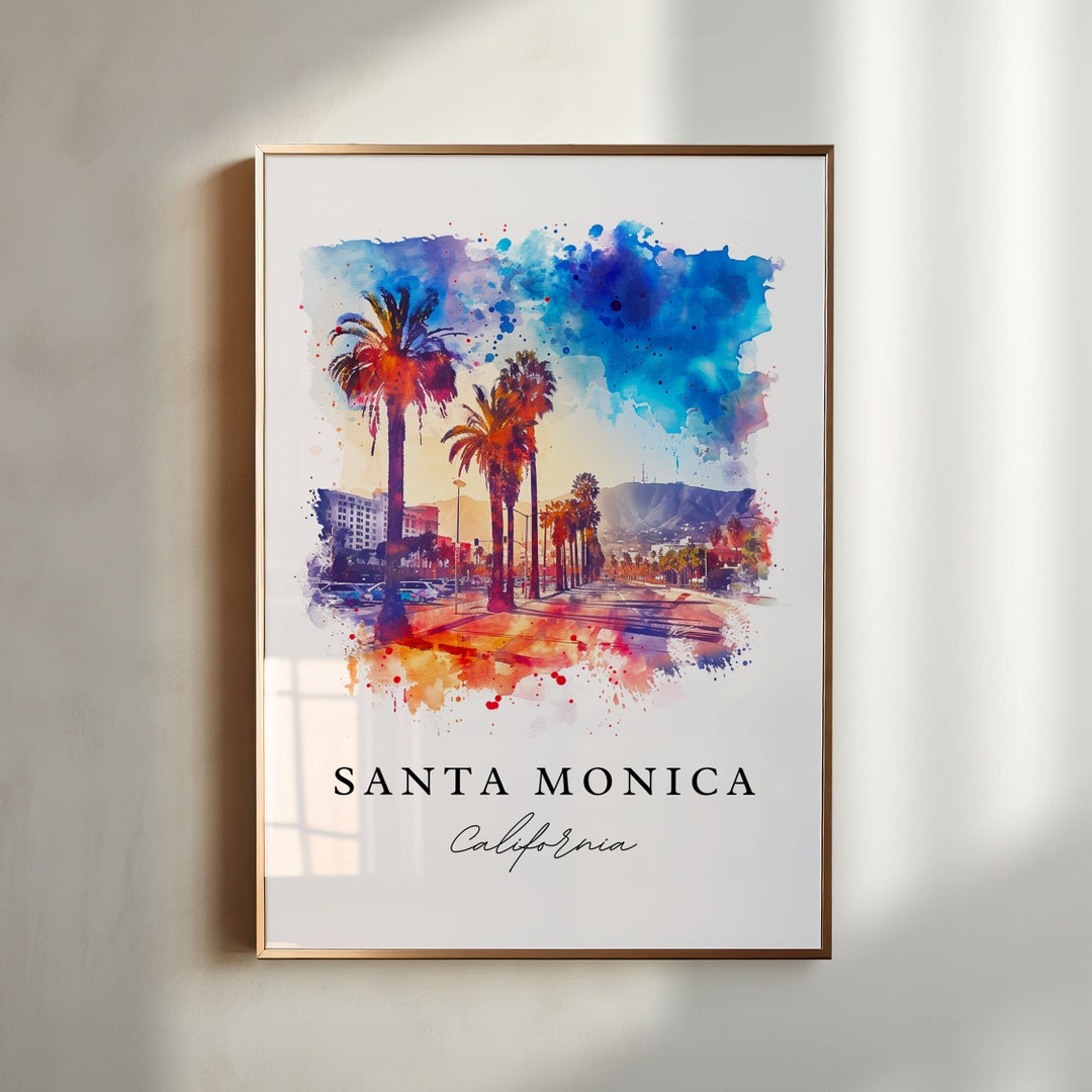 Santa Monica Wall Art, Los Angeles Print, California Wall Art, Santa ...