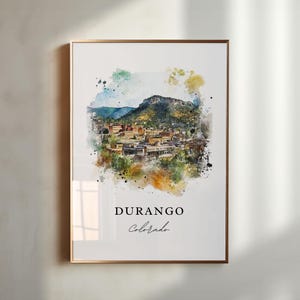 Durango CO Wall Art, Durango Print, Durango Watercolor Art, Durango ...