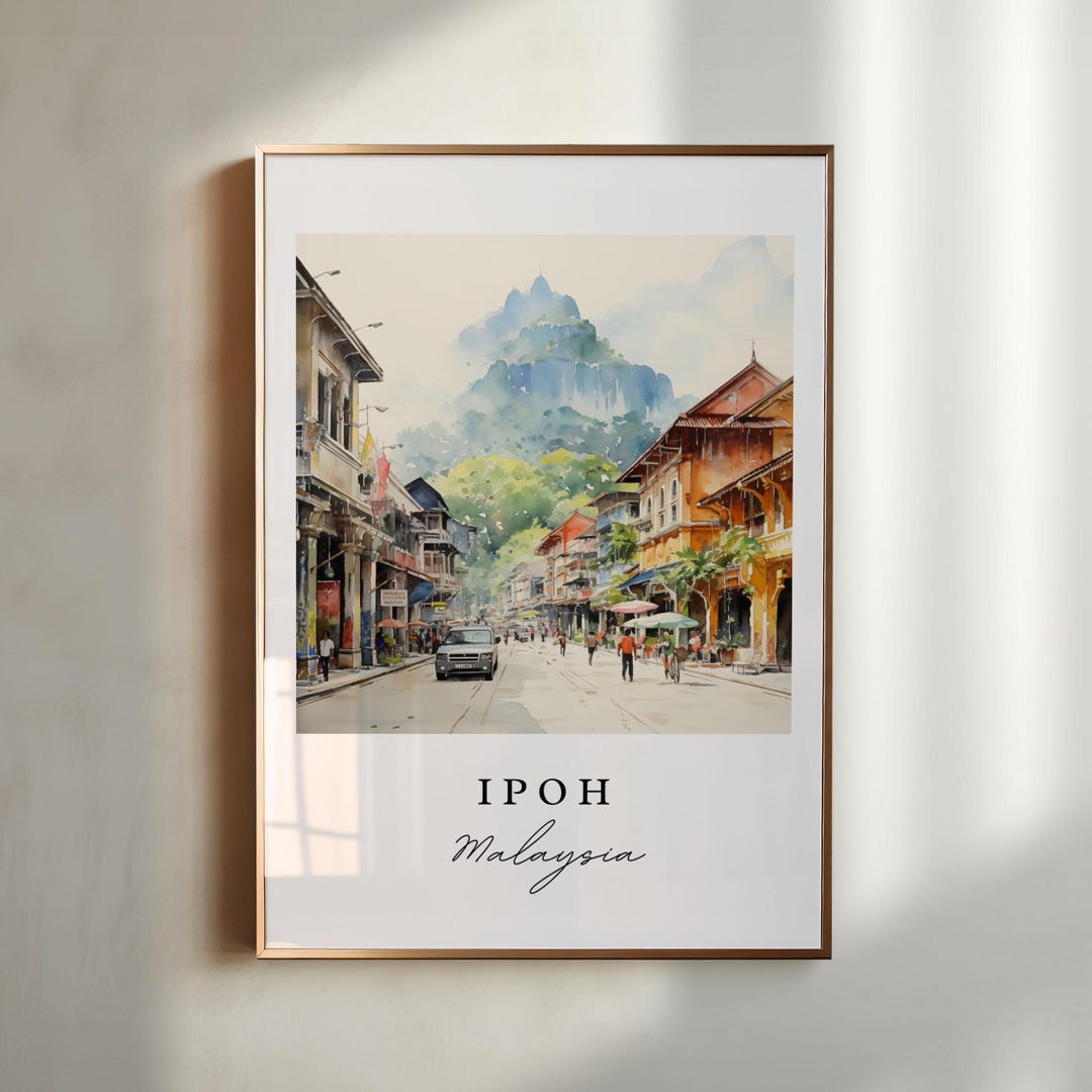 Ipoh Malaysia Wall Art, Ipoh Print, Ipoh Watercolor Art, Ipoh Malaysia ...