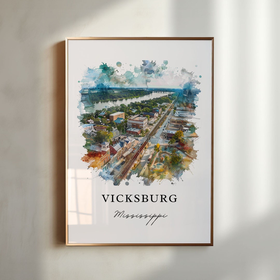 Vicksburg MS Art, Western Mississippi Print, Vicksburg Watercolor ...