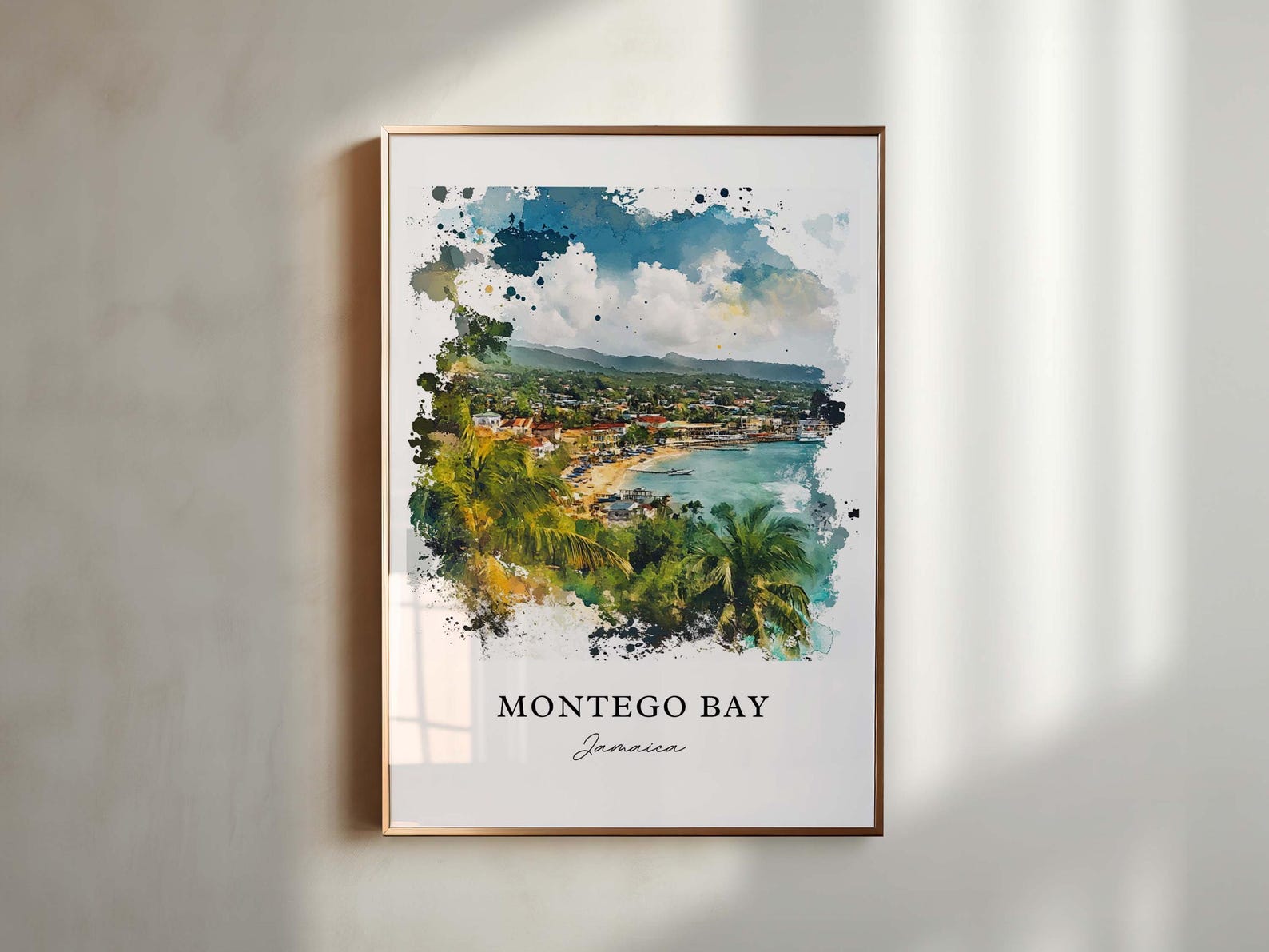 Montego Bay Wall Art, Montego Bay Print, Jamaica Watercolor Art ...