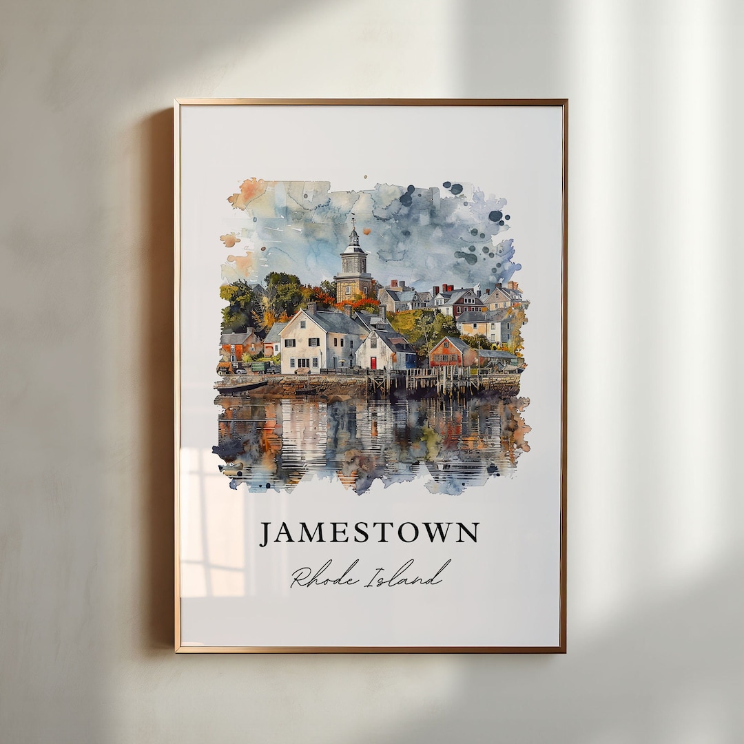 Jamestown Rhode Island Art, Newport County Print, Jamestown Watercolor ...