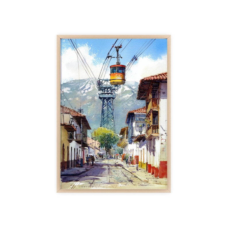 Mérida Venezuela Watercolor Art Mérida Cable Car Travel Print Merida ...