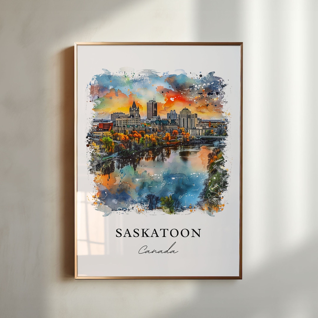 Saskatoon Canada Wall Art, Saskatchewan Print, Saskatoon Watercolor ...