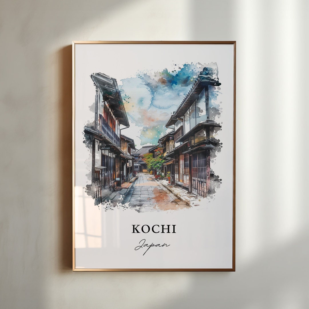 Kochi Japan Wall Art, Kochi Print, Shikoku Japan Watercolor, Shikoku ...