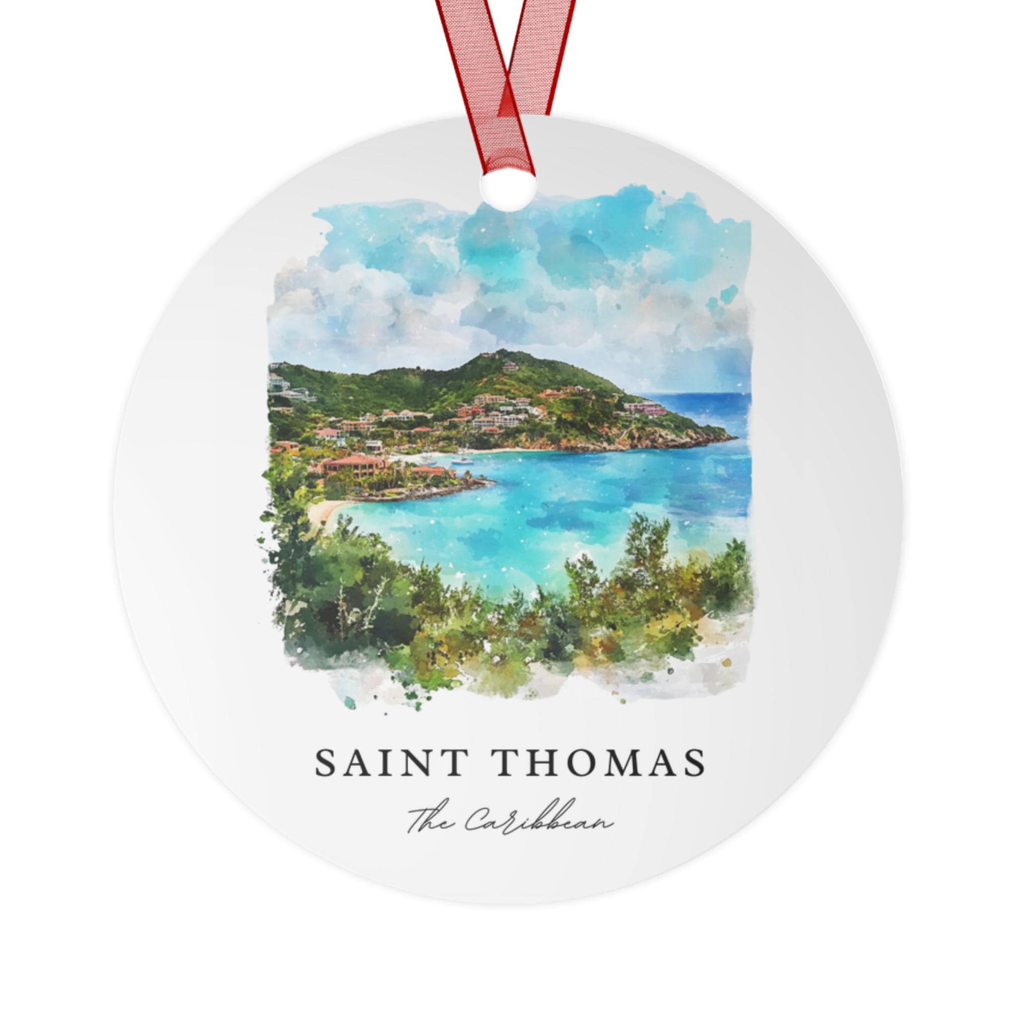 Saint Thomas Ceramic Ornament: USVI Christmas Travel Souvenir - Etsy