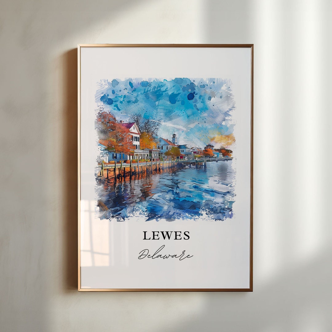 Lewes DE Wall Art, Lewes Print, Lewes Watercolor, Lewes Delaware Gift ...
