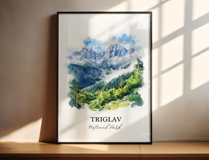 Triglav National Park Watercolor Art Print, Slovenia Travel Poster - Etsy