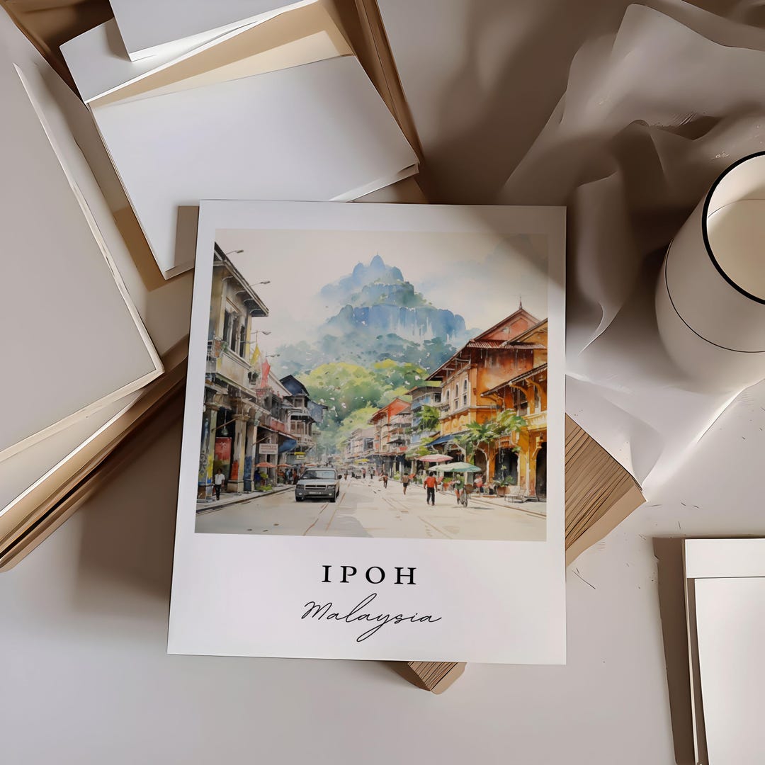 Ipoh Malaysia Watercolor Art Print, Travel Poster, Housewarming Gift - Etsy