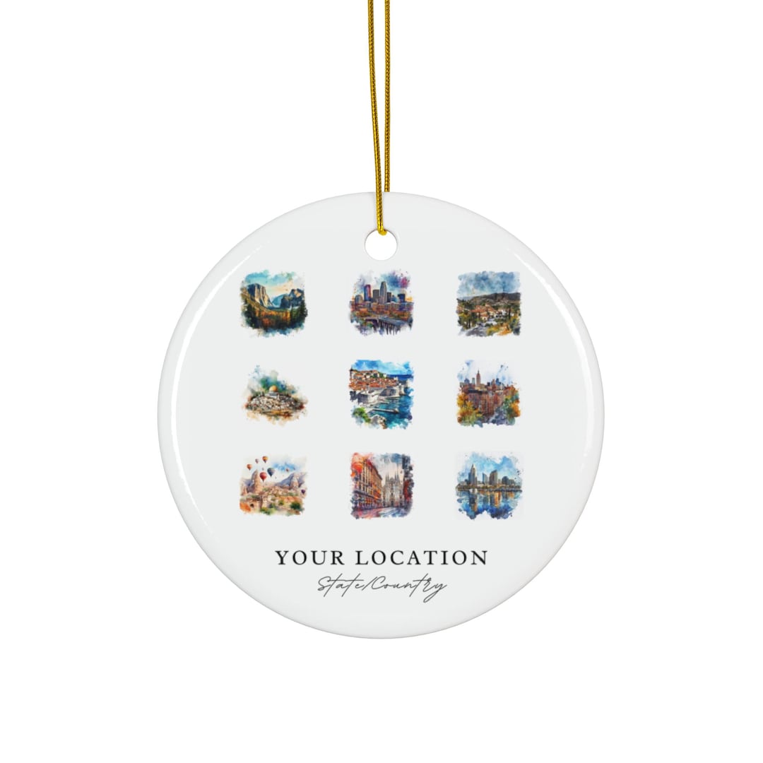 Custom Location Ornament: Unique Travel Souvenir, Custom Location Xmas ...