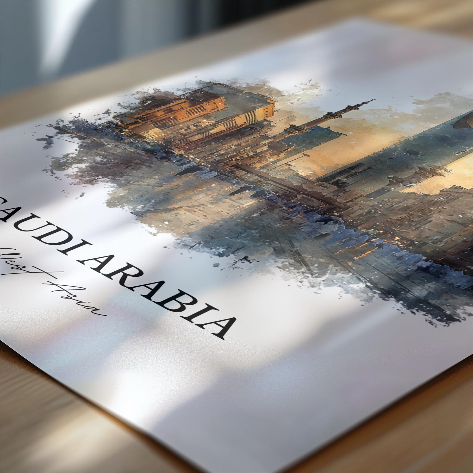 Saudi Arabia Wall Art, Saudi Arabia Print, Travel Watercolor Art, Saudi ...