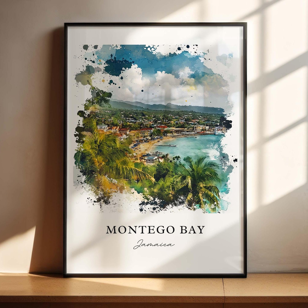 Montego Bay Wall Art, Montego Bay Print, Jamaica Watercolor Art ...