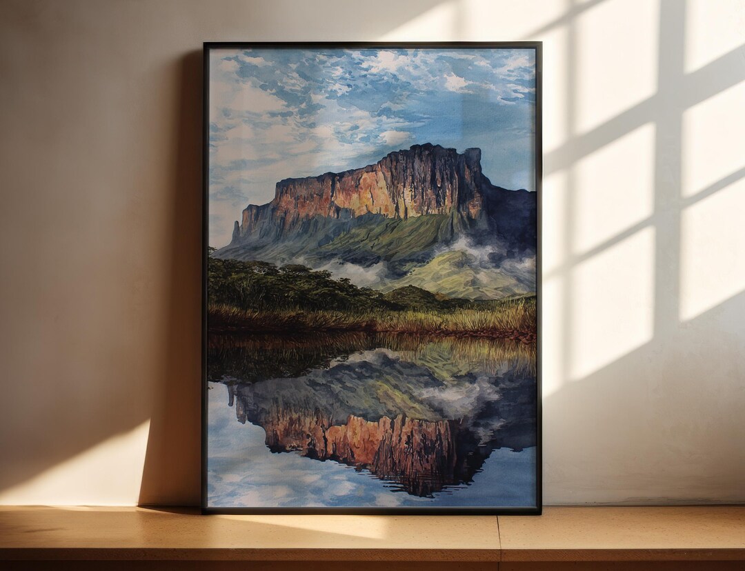 Mount Roraima Watercolor Art Pacaraima Travel Print Brazil Artwork ...