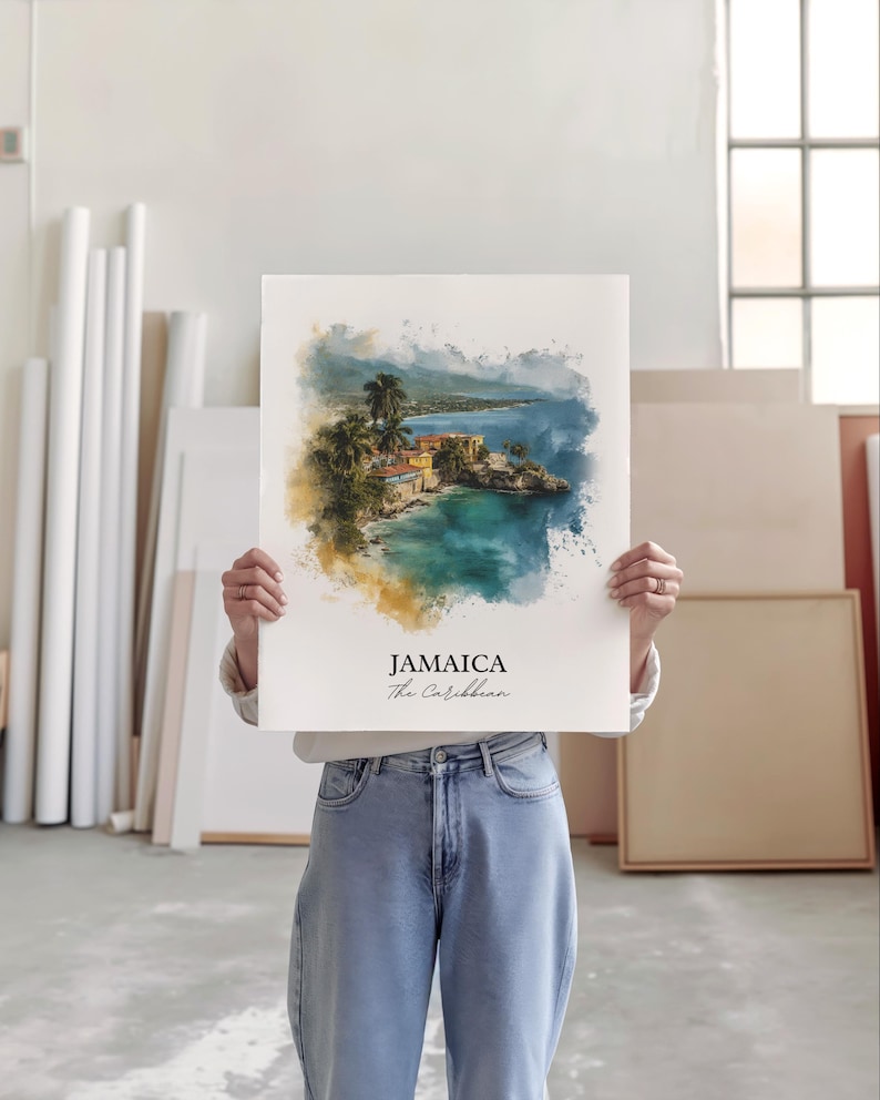 Jamaica Wall Art, Jamaica Print, Caribbean Watercolor Art, Jamaica Gift ...
