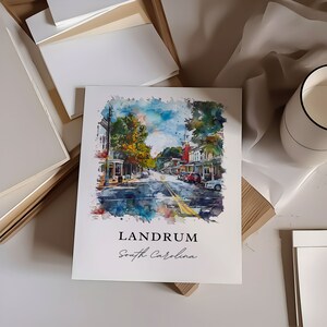 Landrum SC Wall Art, Landrum Print, Spartanburg SC Watercolor Art ...