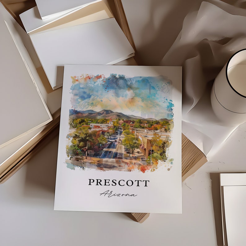 Prescott Arizona Wall Art, Prescott Print, Prescott AZ Watercolor ...