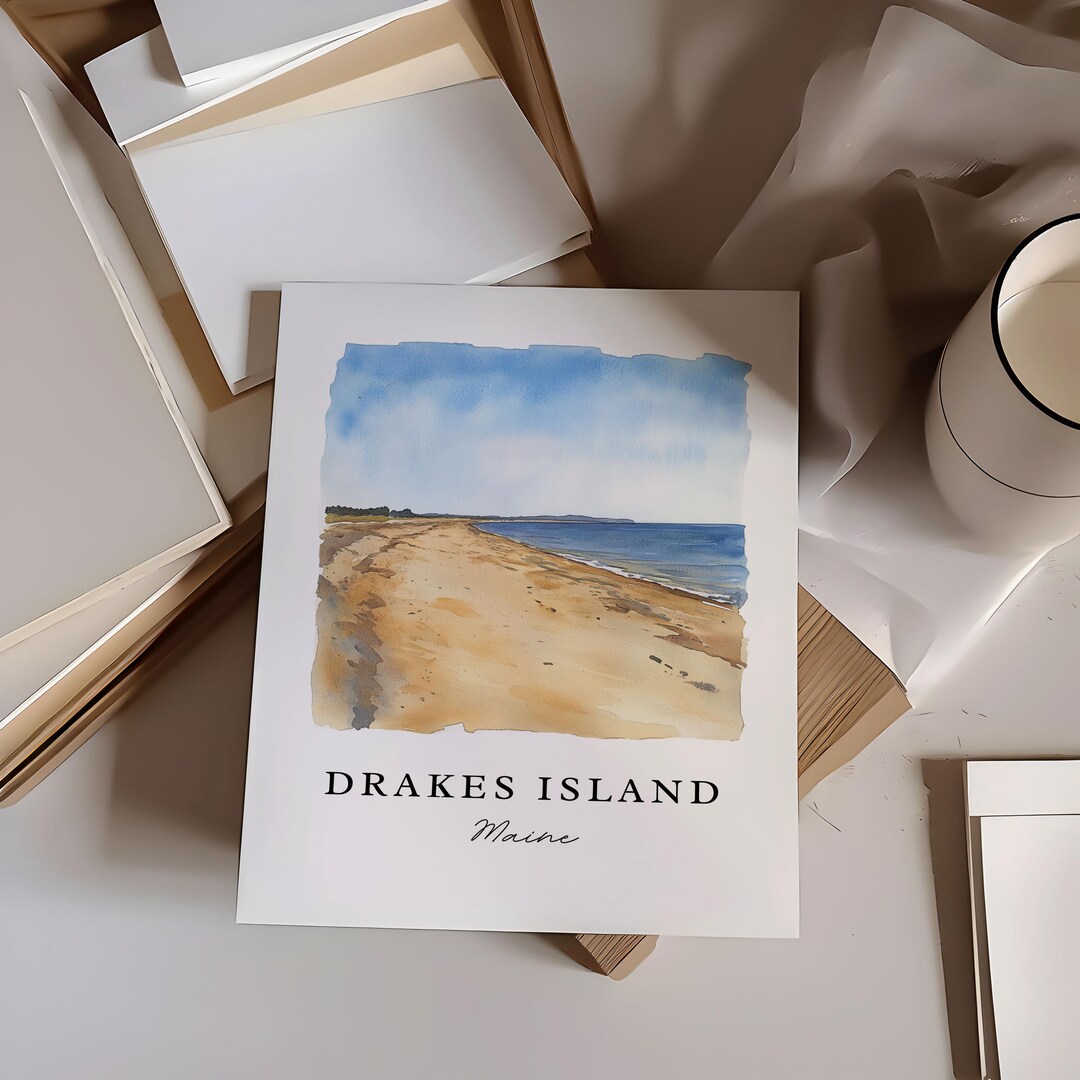 Drakes Island ME Art, Drakes Island Beach Print, Drakes Island ...