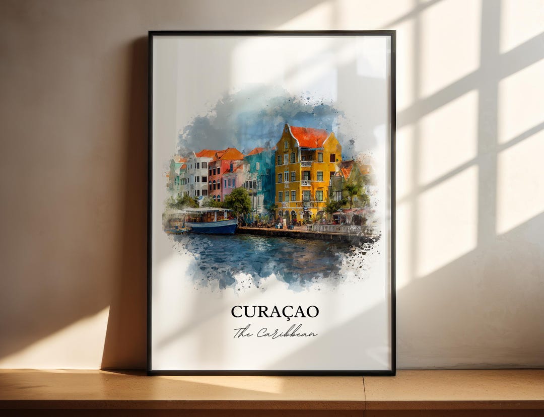 Curaçao Wall Art, Curaçao Print, Curaçao Watercolor, Curaçao Island ...