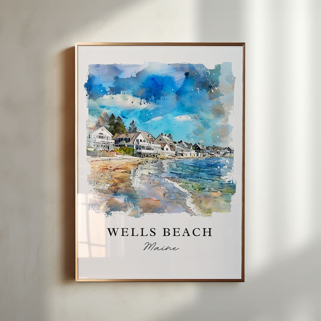 Wells Beach Maine Art, Wells Beach Print, Maine Wall Art, Maine Beach ...